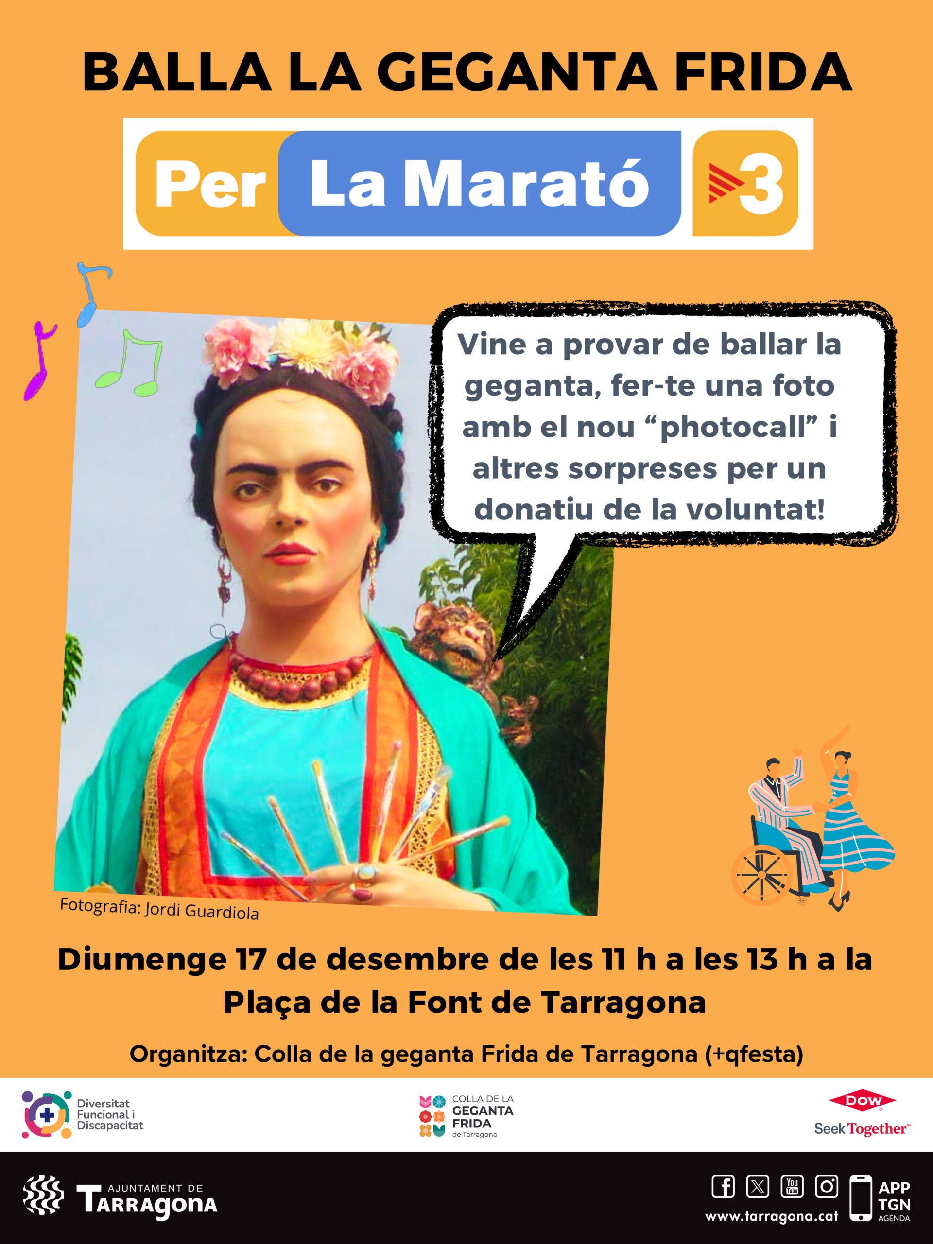 BALLA LA GEGANTA FRIDA PER LA MARATÓ – Agrupació de Colles Geganteres ...